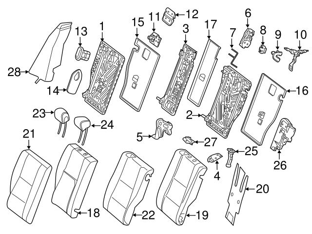 Genuine Mercedes 2139200524 Seat Hinge; Center - Mercedes