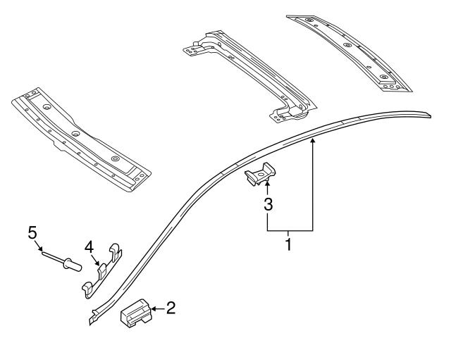 Genuine Mercedes 2139910098 Roof Drip Molding Clip; Lower Left/Right ...