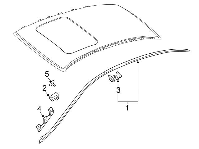 Genuine Mercedes 2139910298 Roof Drip Molding Clip; Rear Left/Right ...