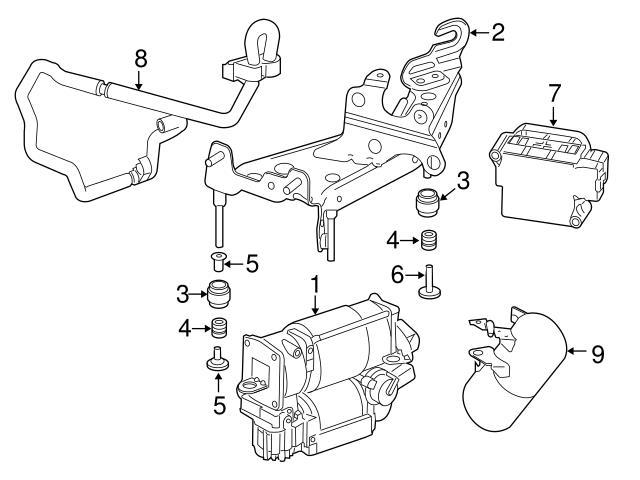 Genuine Mercedes 2139970052 Suspension Air Compressor Line - Mercedes