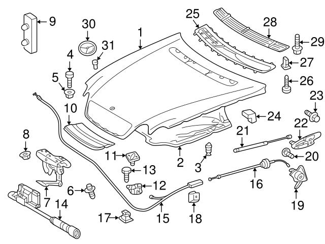 Genuine Mercedes 2156820026 Hood Insulation Pad - Mercedes