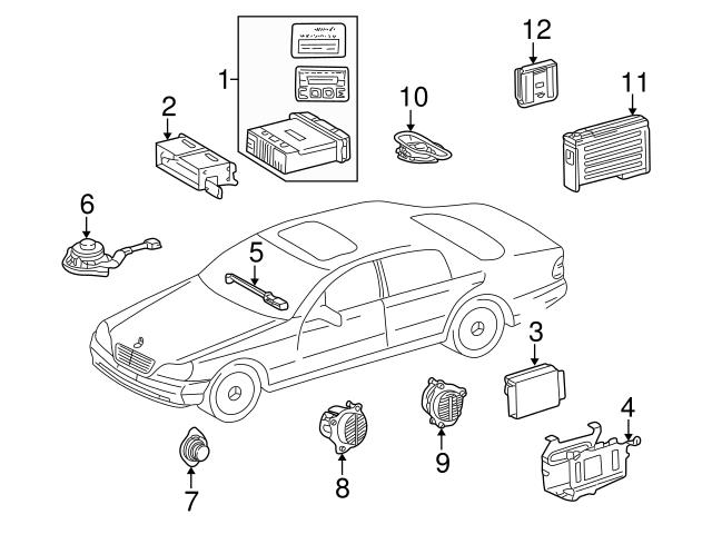 Genuine Mercedes 2158200102 Speaker; Front Left - Mercedes