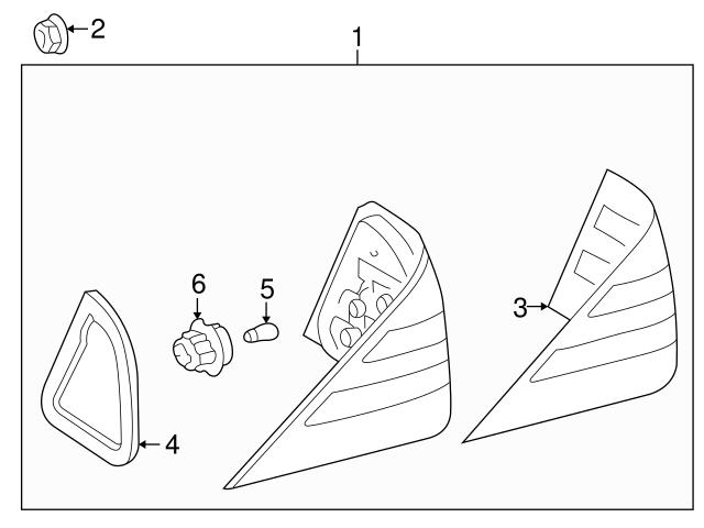 Genuine Mercedes 2158260391 Tail Light Lens Seal; Left Upper, Right ...