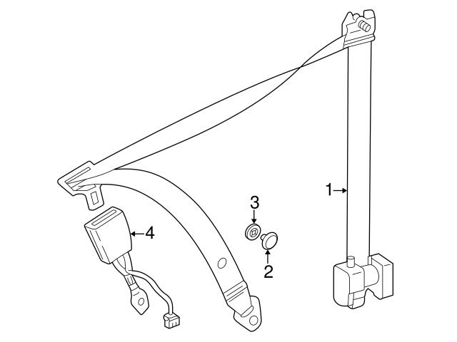 Genuine Mercedes 2158601169 Seat Belt Receptacle; Front Left/Right ...