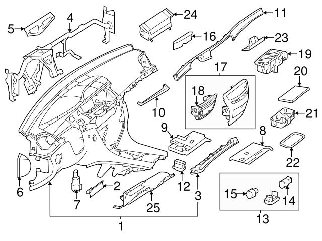 Genuine Mercedes 2166800010 Instrument Panel Cover Bracket; Center ...