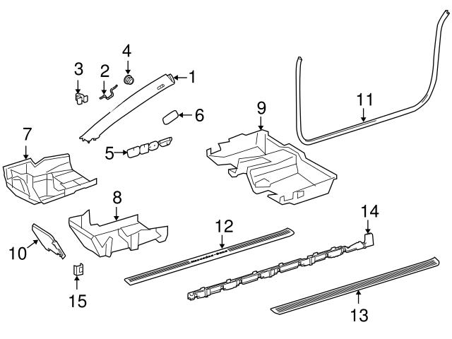 Genuine Mercedes 2166800735 Door Sill Plate; Left Inner - Mercedes