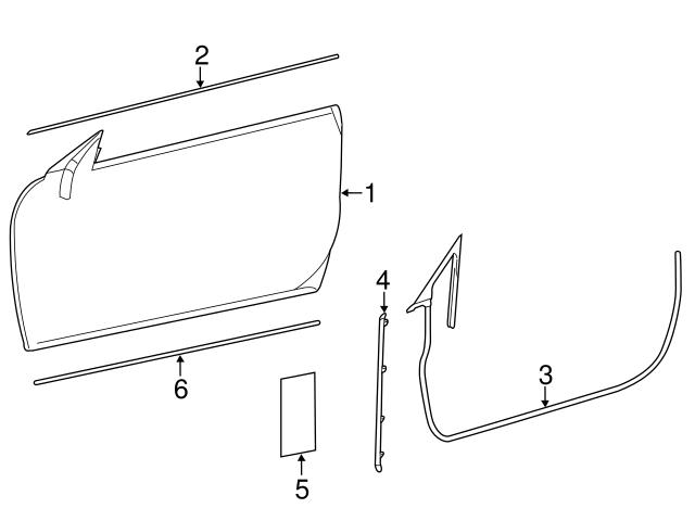 Genuine Mercedes 2167270330 Door Seal; Front Left - Mercedes