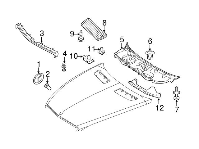 Genuine Mercedes 2168800003 Hood Molding; Front - Mercedes