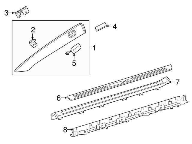 Genuine Mercedes 2176800535 Door Trim Sill Plate Insert; Left - Mercedes