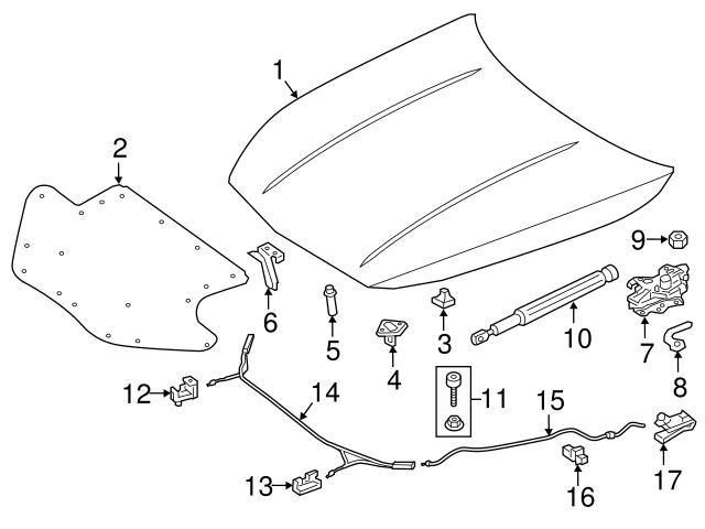 Genuine Mercedes 2178800064 Hood Safety Catch; Front - Mercedes ...