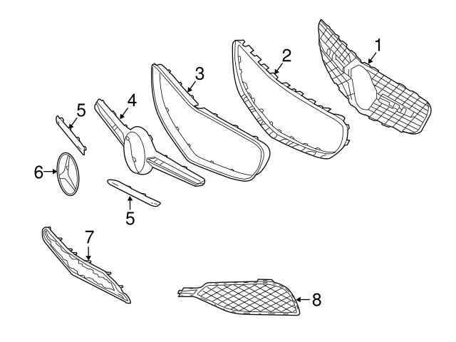 Genuine Mercedes 21788500539040 HVAC Hood Ventilation Grille; Front ...