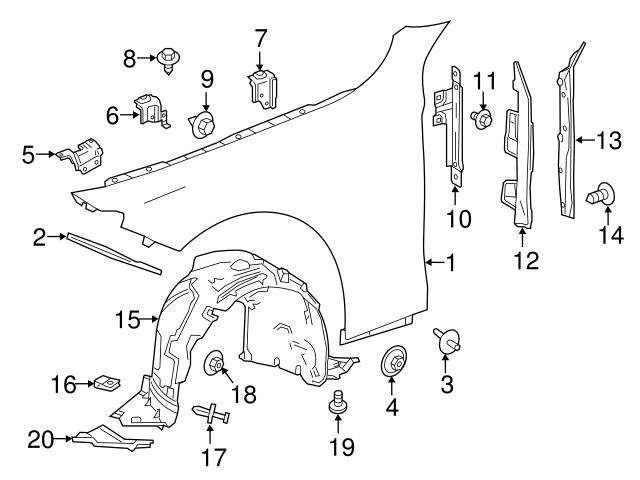Genuine Mercedes 2178850237 Fender Seal; Front Right - Mercedes