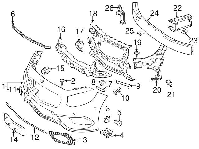 Genuine Mercedes 2178850581 License Plate Bracket; Front - Mercedes