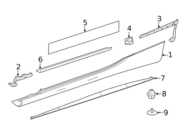 Genuine Mercedes 2179910000 Rocker Panel Molding Clip; Left, Right ...