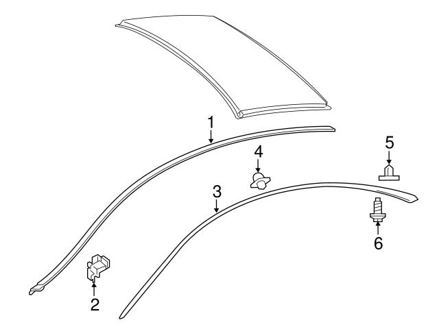 Genuine Mercedes 2179910298 Roof Molding Clip; Right - Mercedes