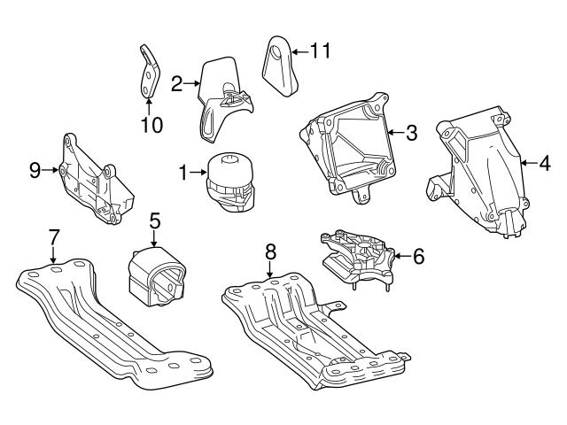 Genuine Mercedes 2182400000 Engine Mount Support; Left, Right - Mercedes