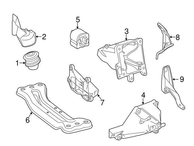 Genuine Mercedes 2182400117 Engine Mount Support; Left - Mercedes ...
