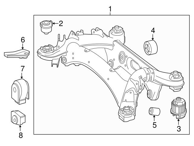 Genuine Mercedes 2183510200 Suspension Crossmember Insulator; Front ...
