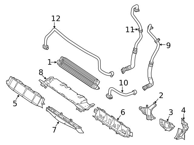 Genuine Mercedes 2185050688 Engine Oil Cooler Cover; Center - Mercedes