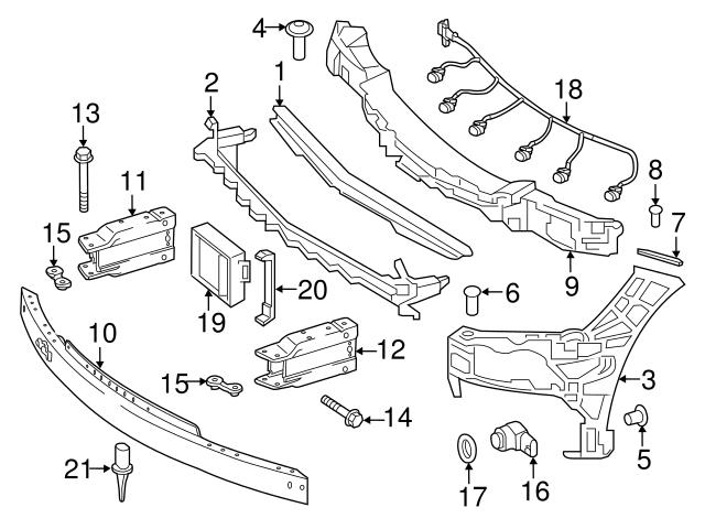 Genuine Mercedes 2185404932 Parking Aid System Wiring Harness; Inner ...