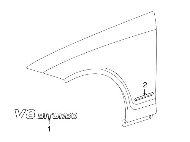 Genuine Mercedes 2186900762 Fender Molding; Left - Mercedes