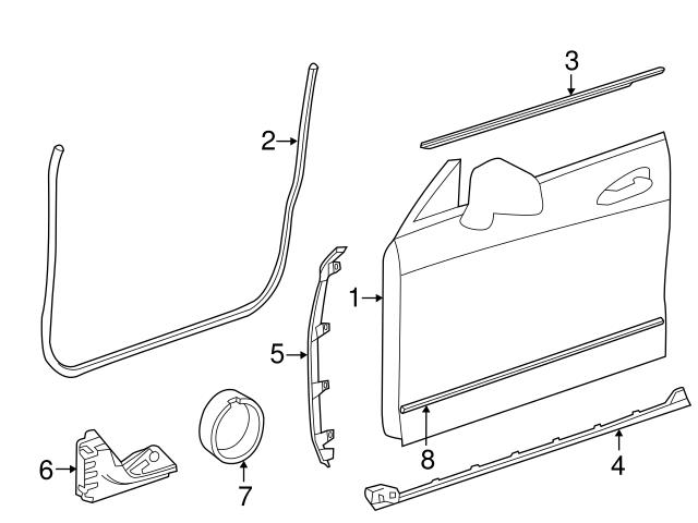 Genuine Mercedes 2186902462 Door Molding; Right - Mercedes