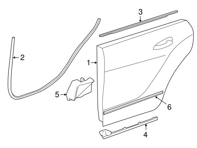 Genuine Mercedes 2186903062 Door Shell Seal; Rear Right - Mercedes