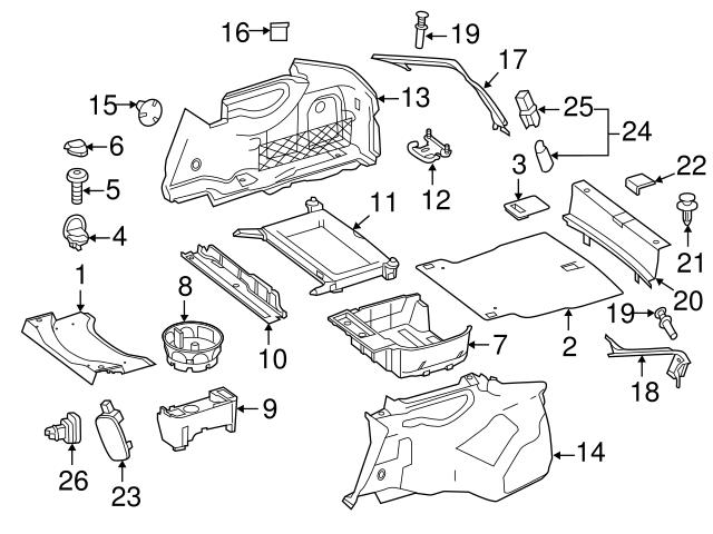 Genuine Mercedes 2186931433 Trunk Trim Panel; Rear Right Upper ...