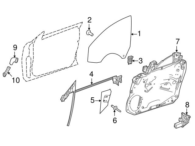 Genuine Mercedes 2187200479 Window Regulator Rail; Front Right - Mercedes