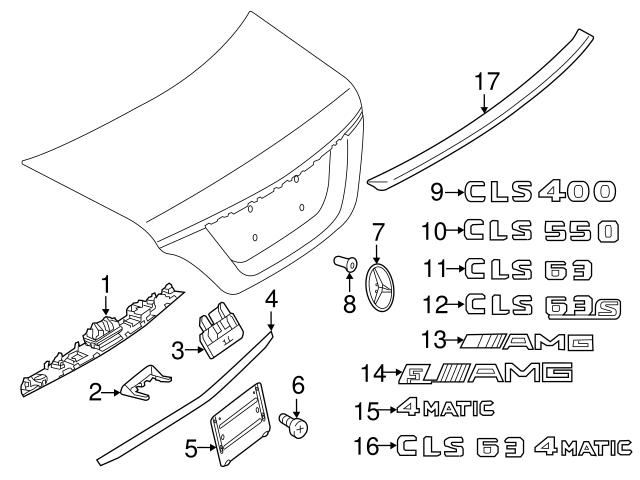 Genuine Mercedes 2187500000 Trunk Lid Handle - Mercedes