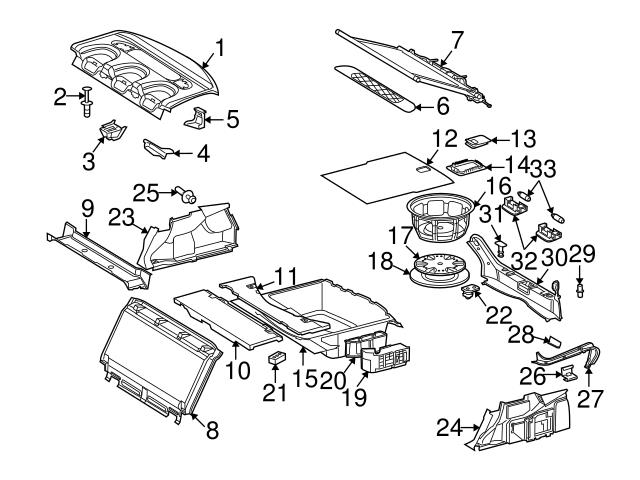 Genuine Mercedes 2196930217 Trunk Trim Panel; Left - Mercedes ...
