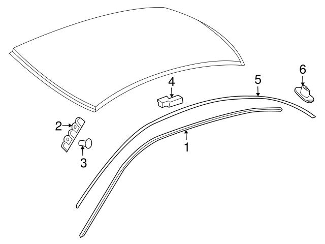 Genuine Mercedes 2196900139 Roof Drip Molding Seal; Left - Mercedes