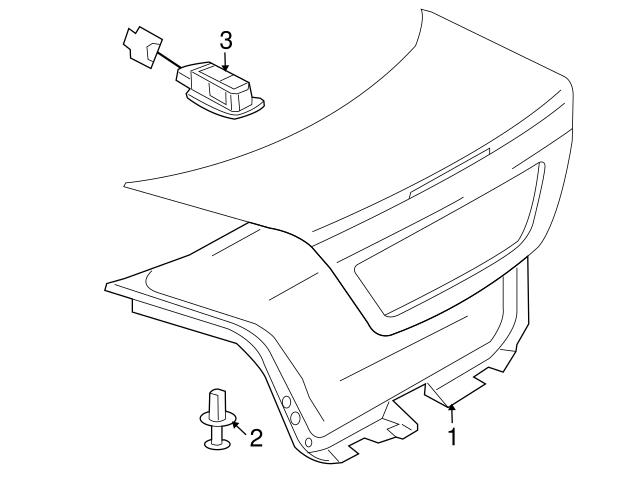 Genuine Mercedes 21969006419C53 Trunk Lid Trim - Mercedes