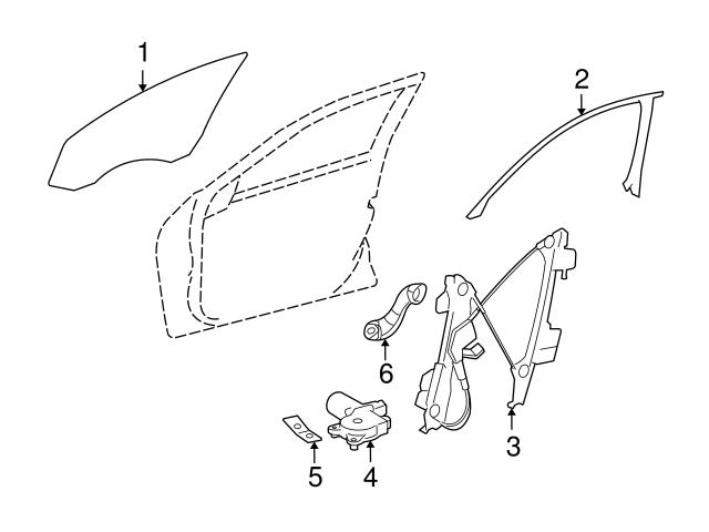 Genuine Mercedes 2197200446 Window Regulator; Front Right - Mercedes