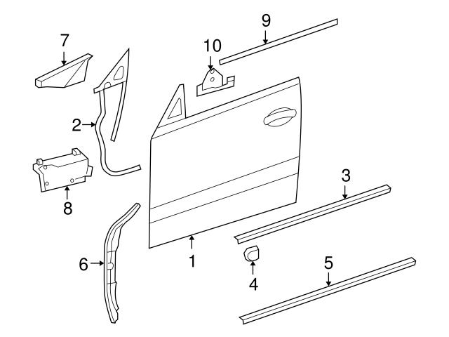 Genuine Mercedes 2197200578 Door Seal; Front Left - Mercedes