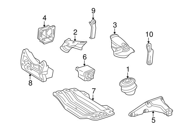 Genuine Mercedes 2202400045 Engine Mount Heat Shield; Right - Mercedes