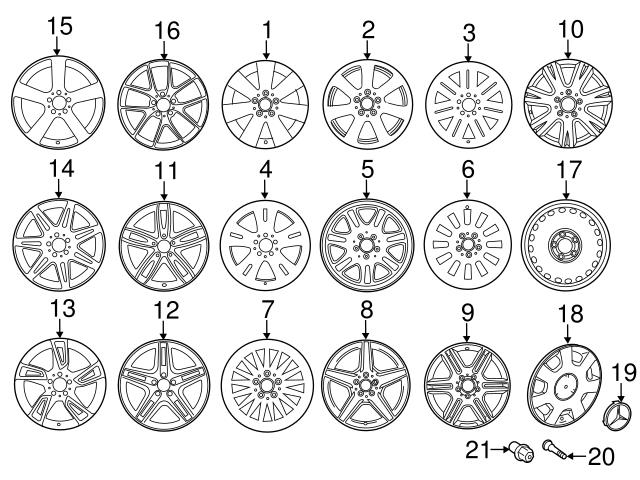 Genuine Mercedes 22040001257756 Wheel Cap - Mercedes