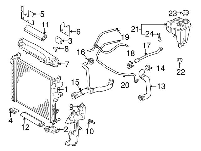 Genuine Mercedes 2205040240 Radiator Mount Bracket; Lower - Mercedes