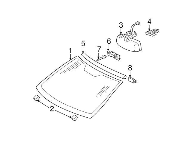 Genuine Mercedes 2206710112 Windshield Glass Spacer; Upper Left/Right ...