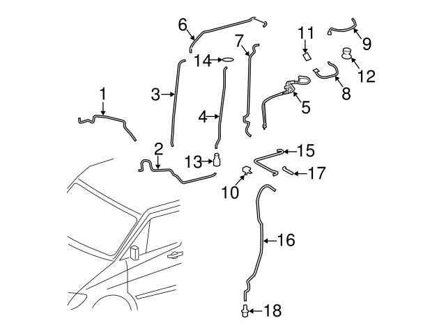Genuine Mercedes 2208320209 A/C Refrigerant Line Bracket; Rear - Mercedes