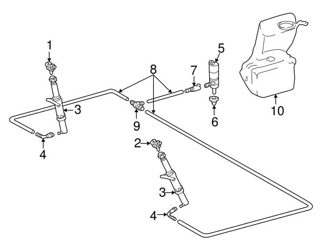 Genuine Mercedes 2208601847 Headlight Washer Nozzle; Front Right - Mercedes