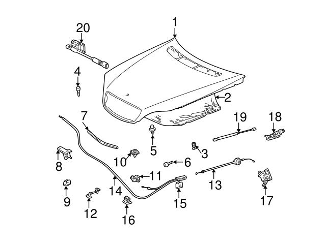 Genuine Mercedes 2208800060 Hood Latch; Front Lower - Mercedes | 2208800160