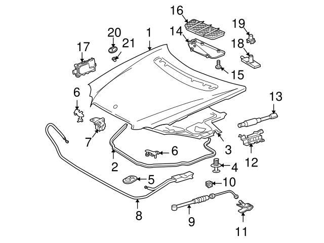 Genuine Mercedes 2208891095 Hood Stop Buffer; Right, Left - Mercedes