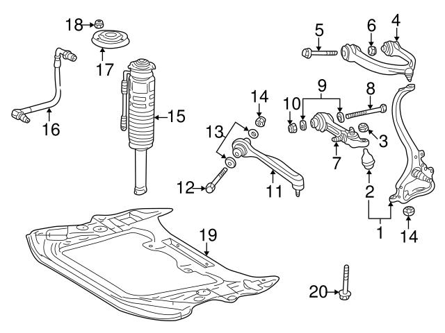 Genuine Mercedes 2209970352 Brake Hose/Line; Left - Mercedes