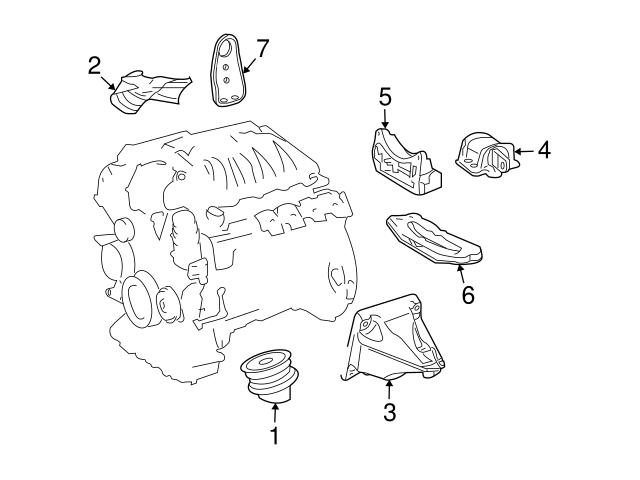 Genuine Mercedes 221240041764 Engine Mount; Left, Right - Mercedes ...