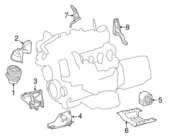Genuine Mercedes 221240621764 Engine Mount Support; Left - Mercedes ...