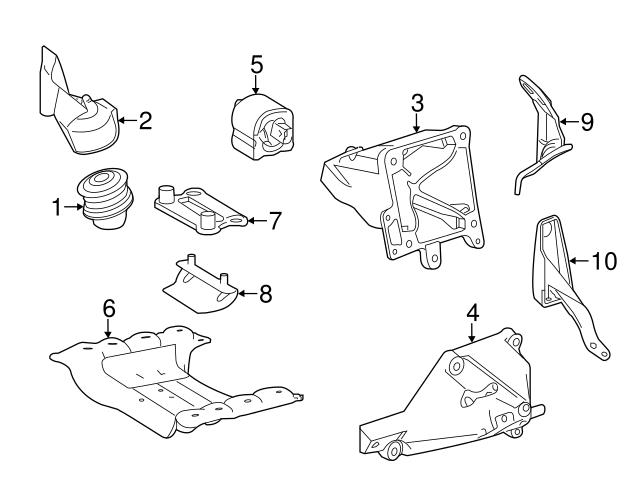 Genuine Mercedes 221240801764 Engine Mount Support; Left - Mercedes ...