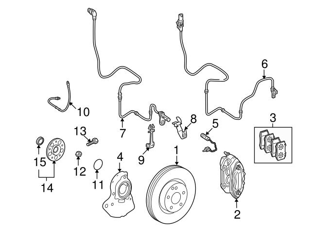 Genuine Mercedes 2214200948 Brake Hose/Line; Left, Right - Mercedes