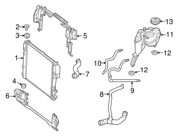 Genuine Mercedes 2215011991 Radiator Coolant Hose; Right - Mercedes ...