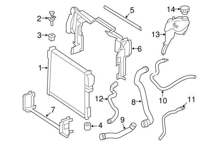 Genuine Mercedes 2215013982 Radiator Coolant Hose; Lower - Mercedes